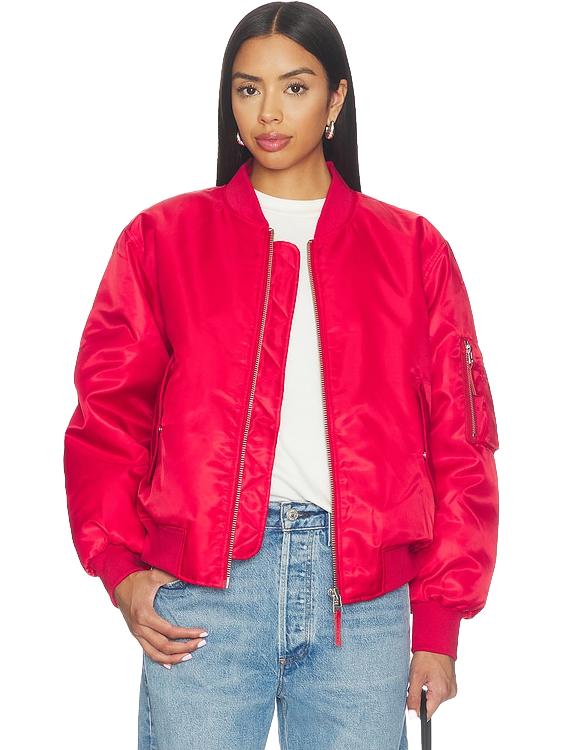ANINE BING anine bing leon bomber in red.